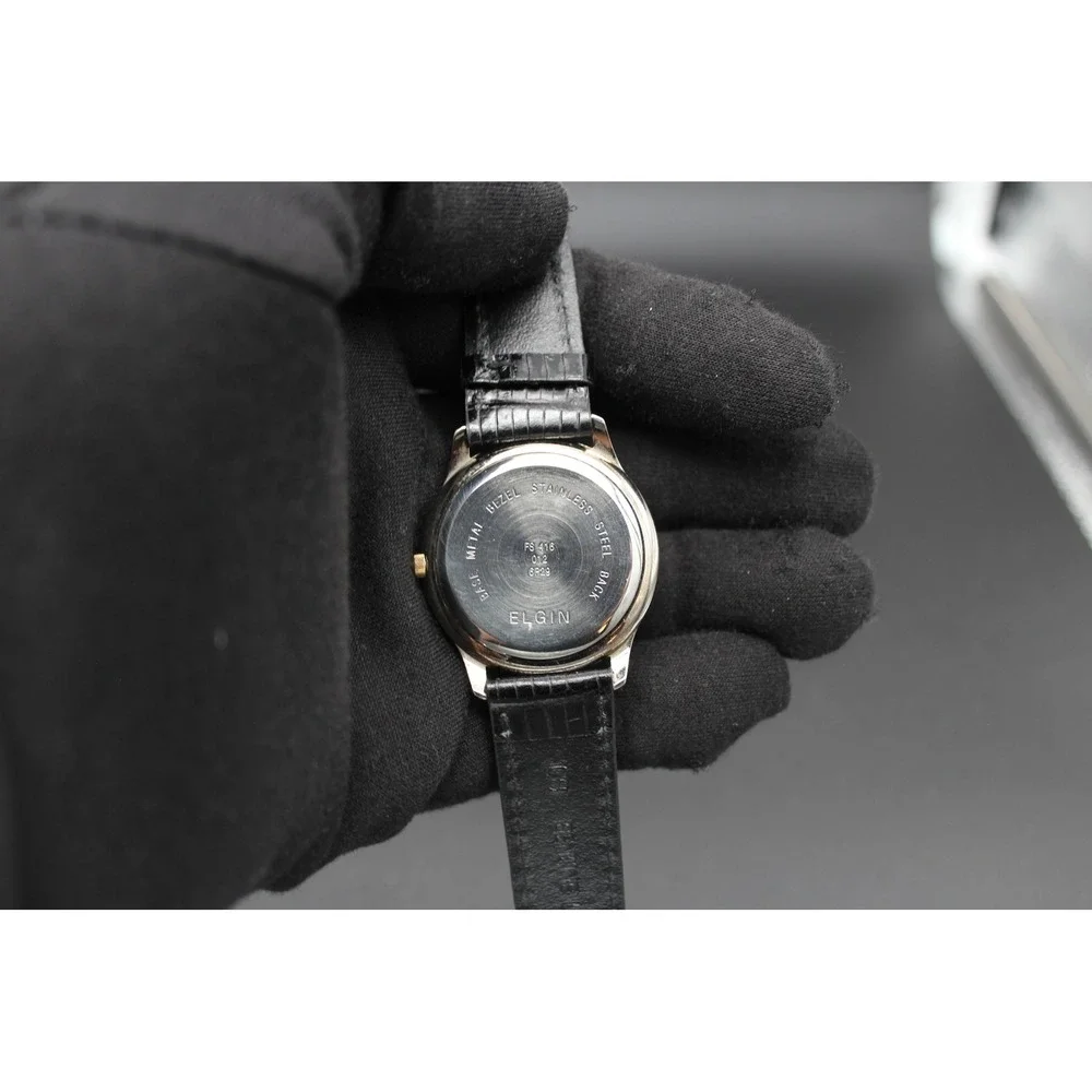 Elgin | Accessories | Vintage Elgin Fs46 Triple Calendar Quartz Watch ...